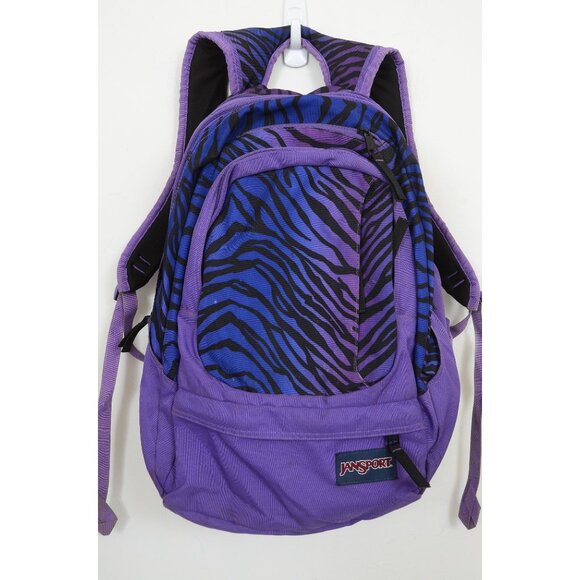 Jansport | Bags | Jansport Air Cure Backpack Purple Zebra Big Student ...